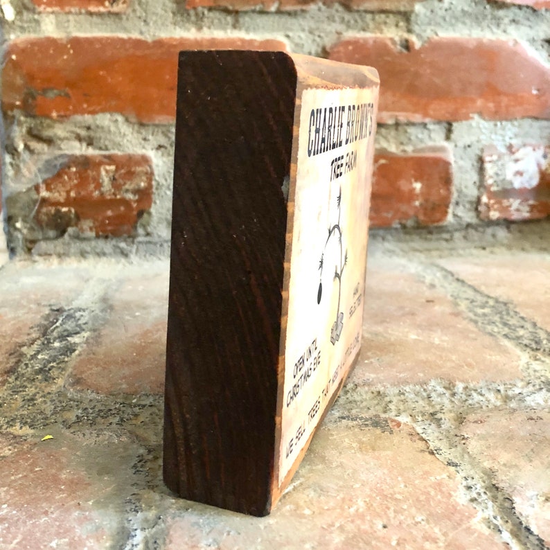 Primitive Vintage Charlie Brown Tree Wood Block Sign Country - Etsy
