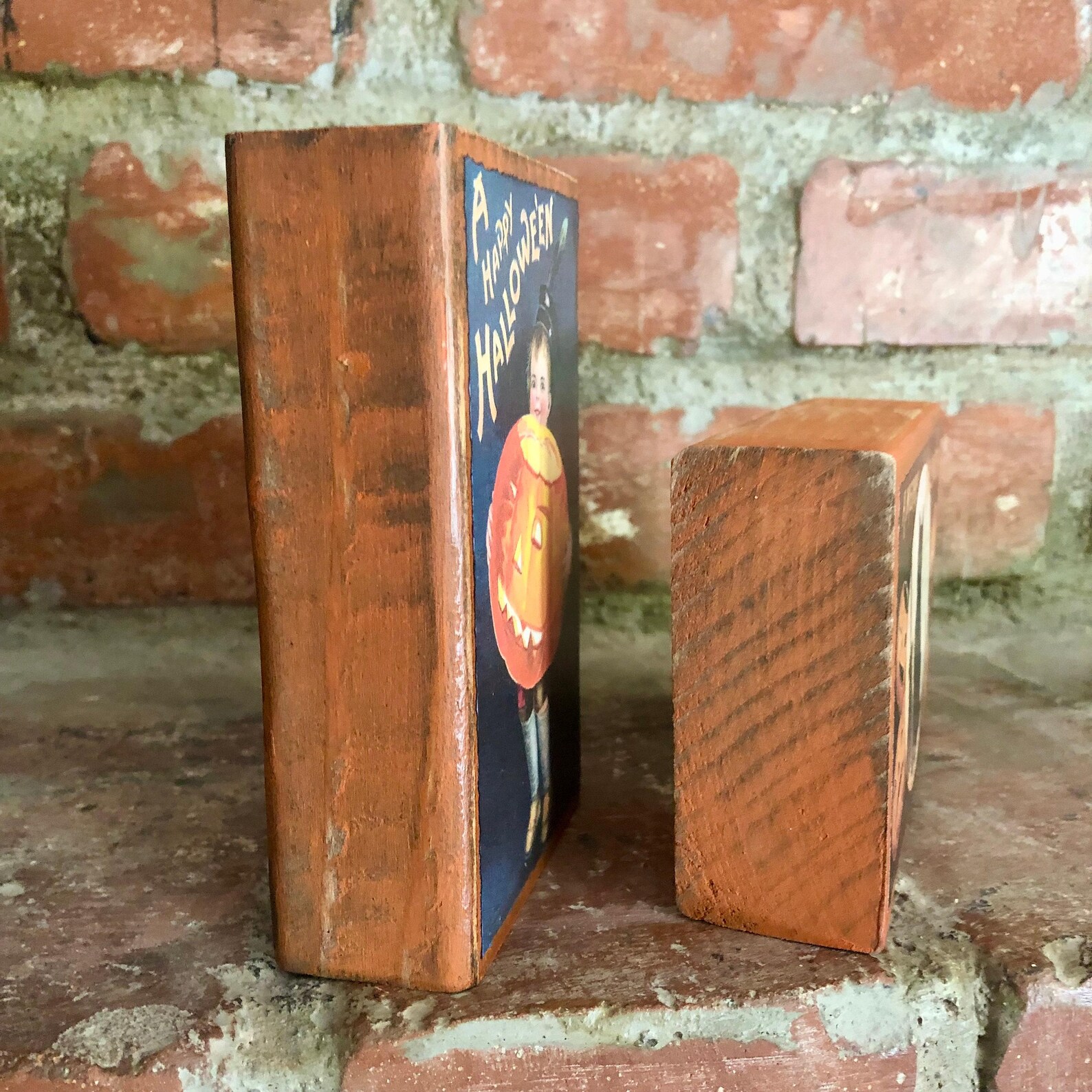 Vintage Halloween Wood Blocks; Vintage Halloween Shelf Sitters ...