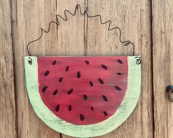 Watermelon Wood Front Door Sign; Farmhouse Summer Home Decor; Primitive ...