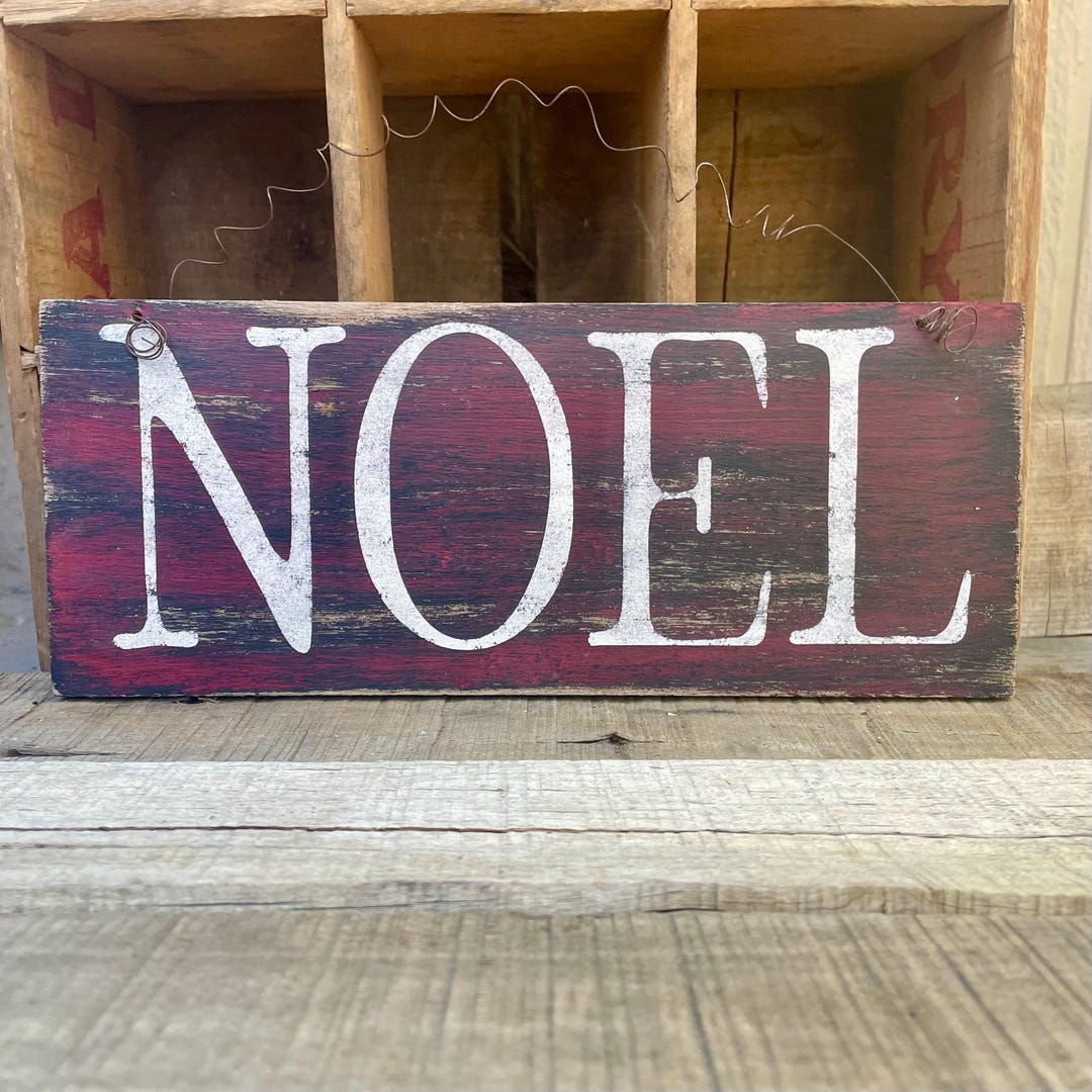 Farmhouse Christmas Sign, Rustic Noel Decor, Reclaimed Wood Holiday ...