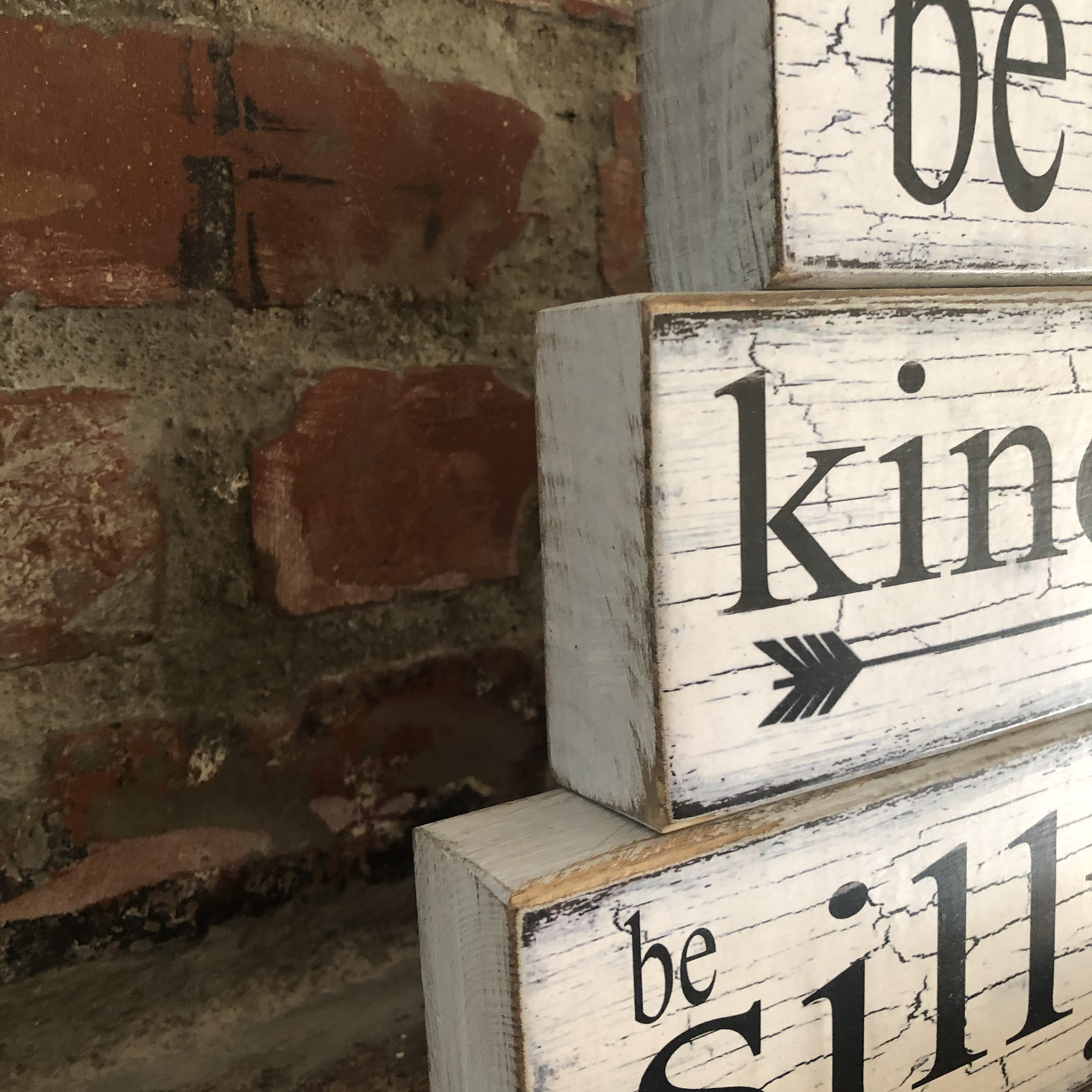 Be Kind Be Silly Wood Blocks: Rustic Farmhouse Sign - Etsy