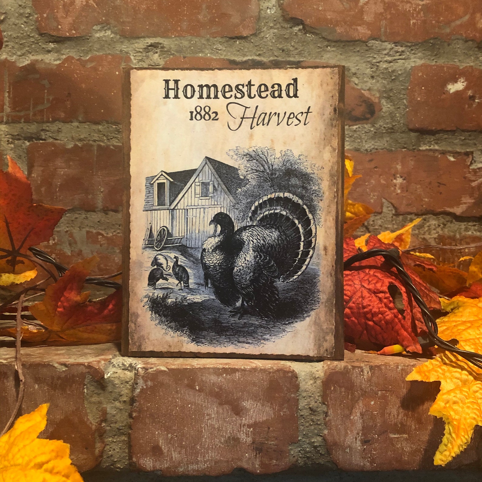 Primitive Country Turkey Wood Block Sign Farmhouse Fall - Etsy