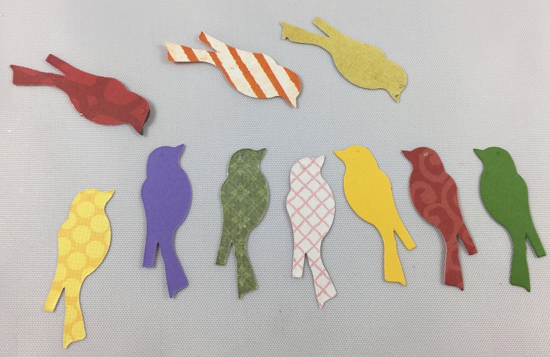 Bird Paper Punches Confetti: Mixed Vintage 2-inch Mini Die Cuts; Bird ...