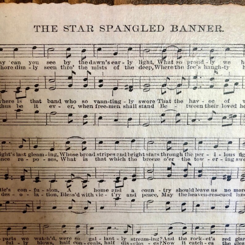Vintage 4th of July Star Spangle Banner Sheet Music Wood - Etsy