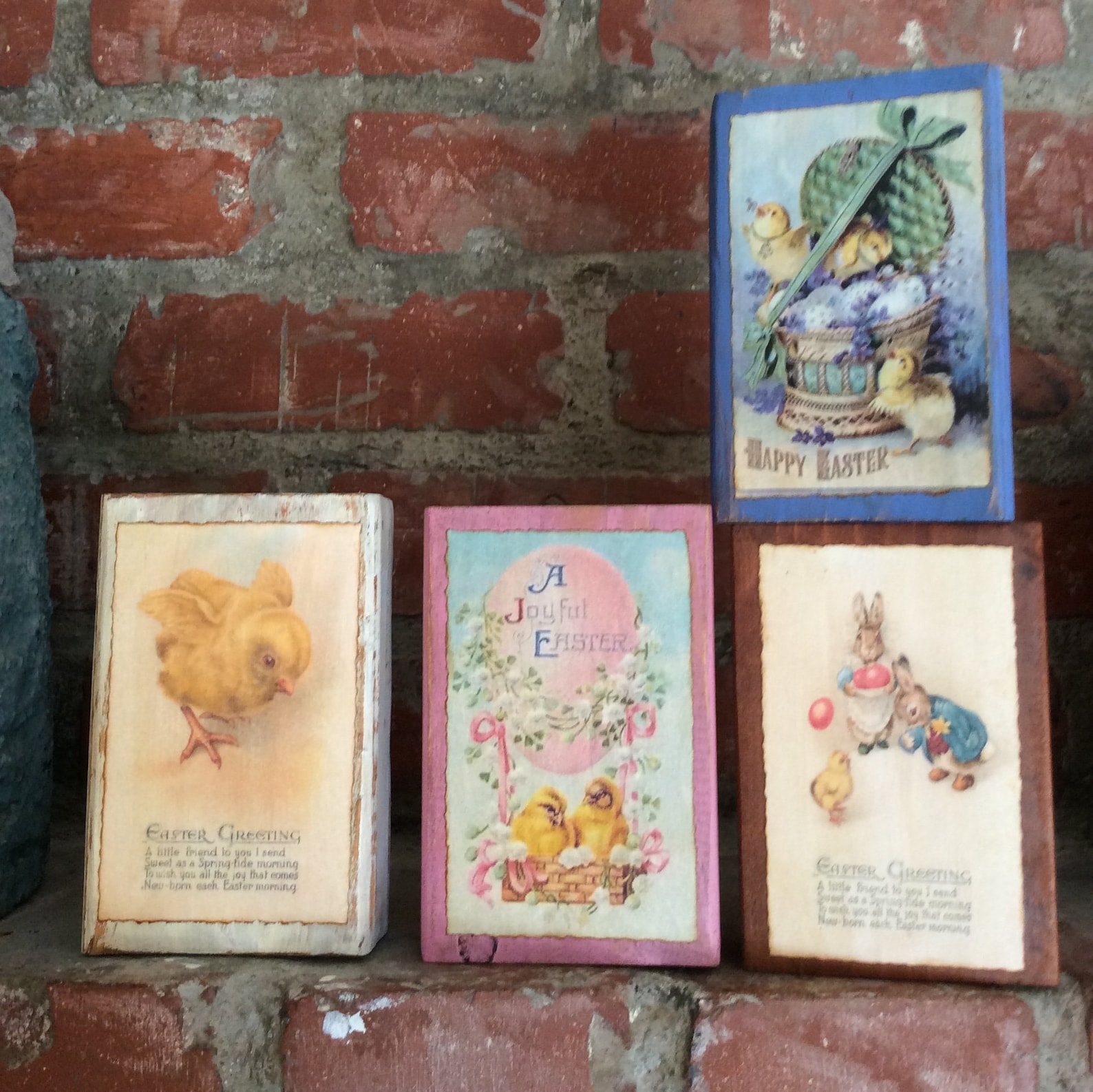 Vintage Easter Wood Blocks Shabby Chic Easter Decorations - Etsy