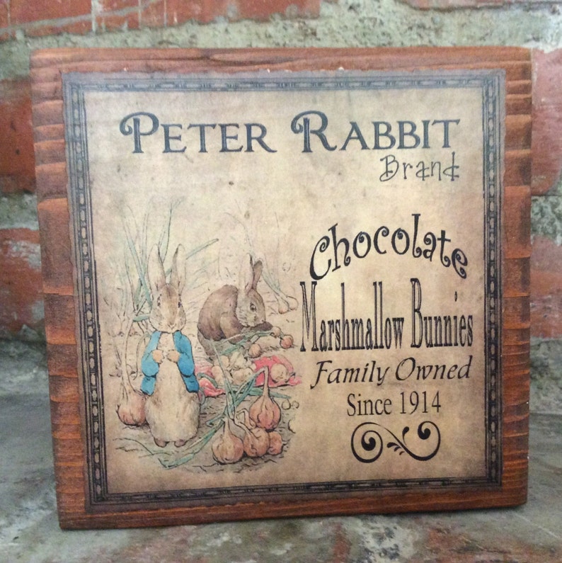 Vintage Peter Rabbit Wood Block Farmhouse Easter Peter Rabbit - Etsy