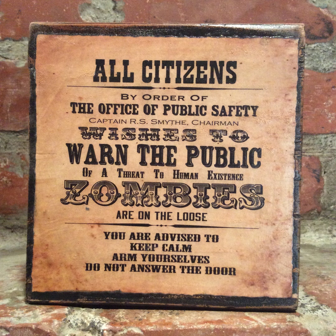 Farmhouse Halloween Wood Block; Primitive Halloween Decorations; Zombie ...