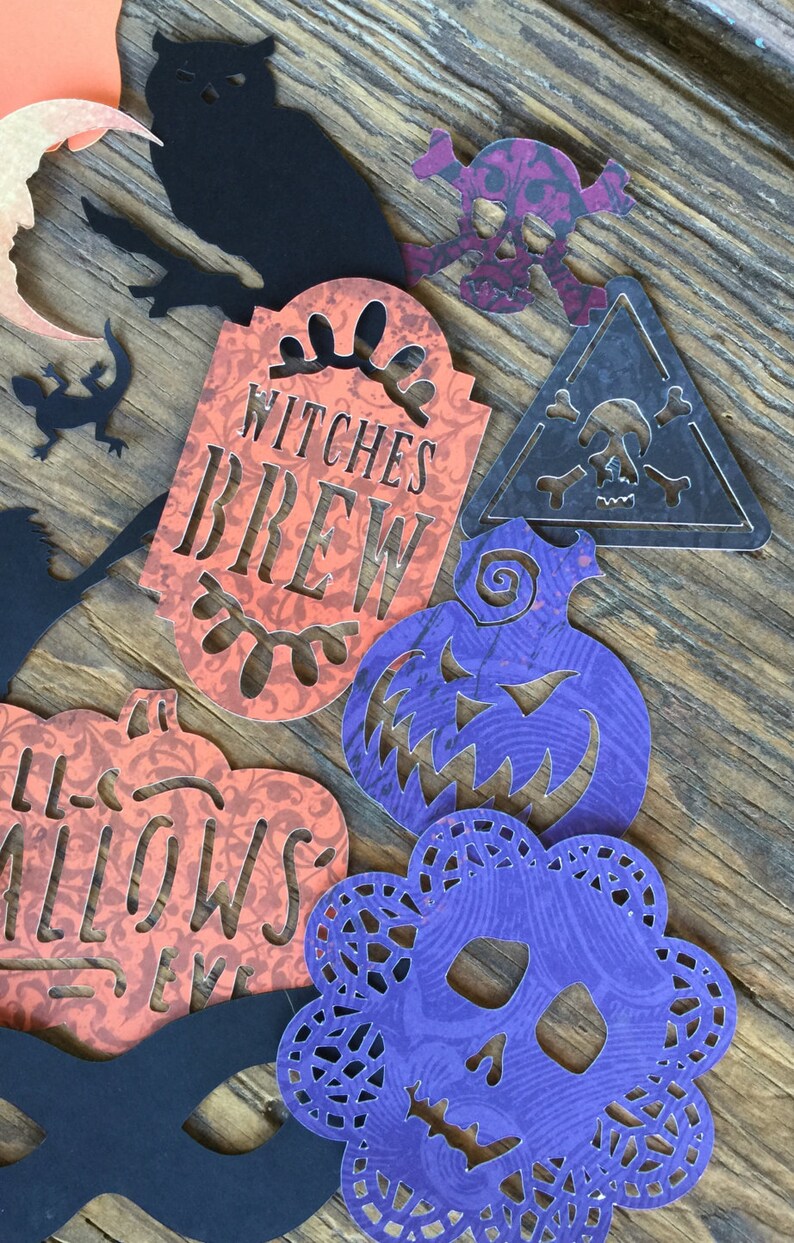 Halloween Die Cuts Halloween Scrapbook Die Cuts Halloween | Etsy