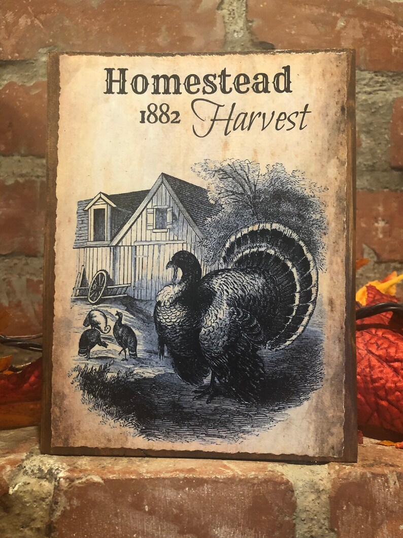 Primitive Country Turkey Wood Block Sign Farmhouse Fall - Etsy