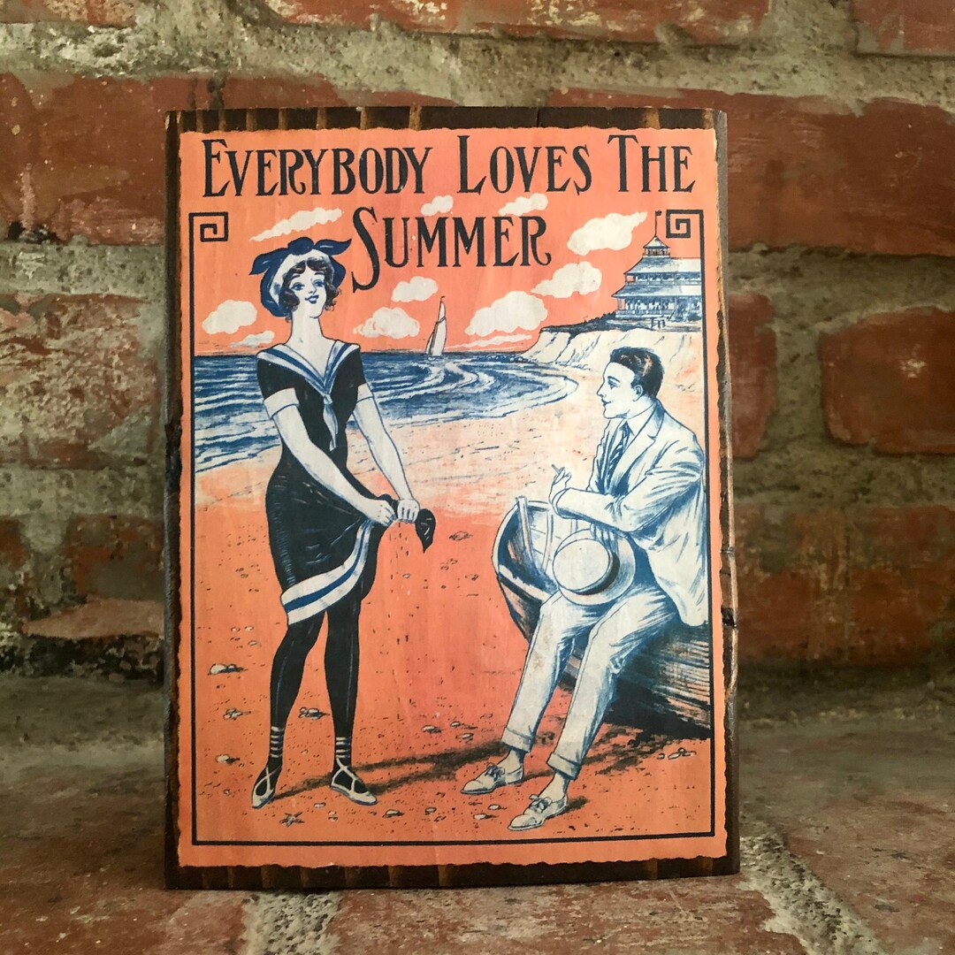 Summer Time Wood Block Signs; Vintage Sheet Music Cover; Farmhouse ...