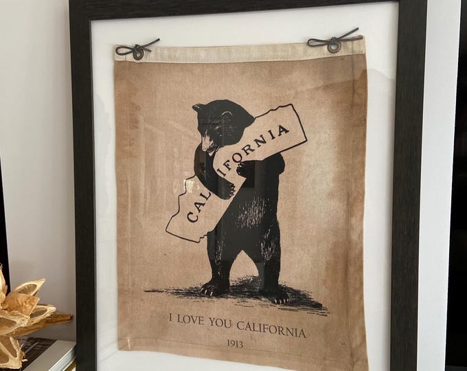 I Love California Flag Bear Hug Flag Framed California Flag - Etsy