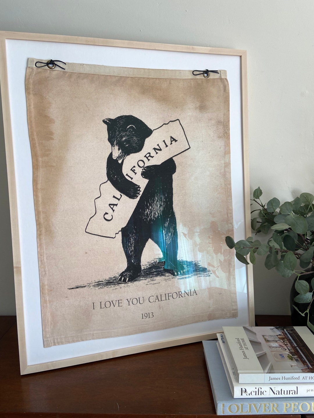 I Love California Flag Bear Hug Flag Framed California Flag - Etsy
