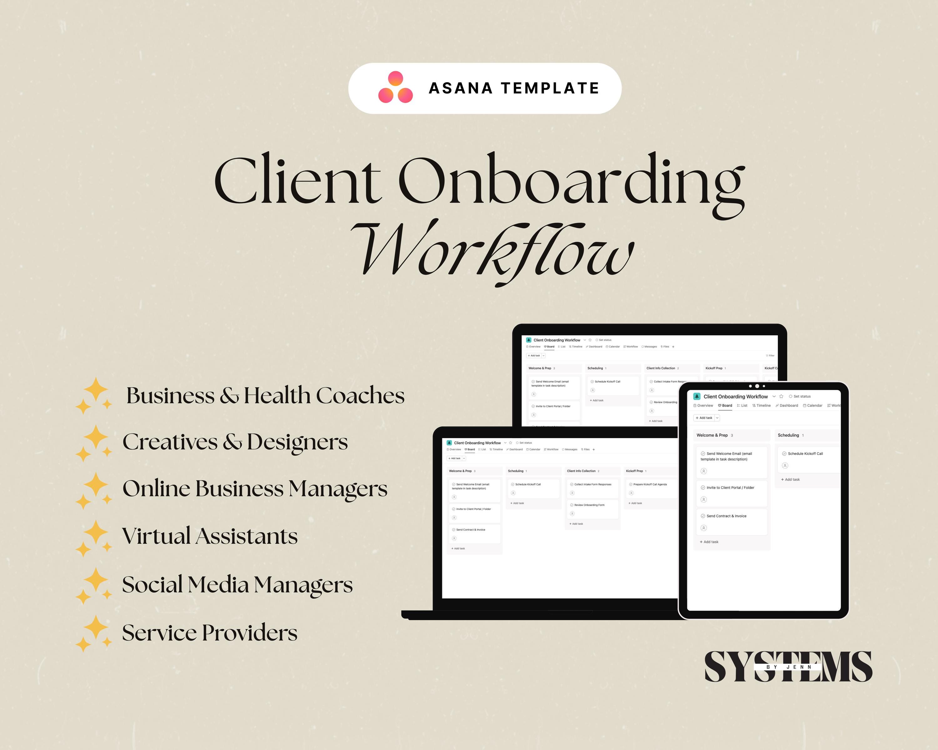 Client Onboarding Workflow Template for Asana | Done-for-you Digital ...