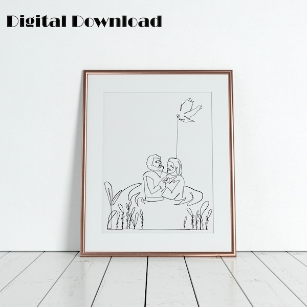 Jesus Line Drawing - Etsy