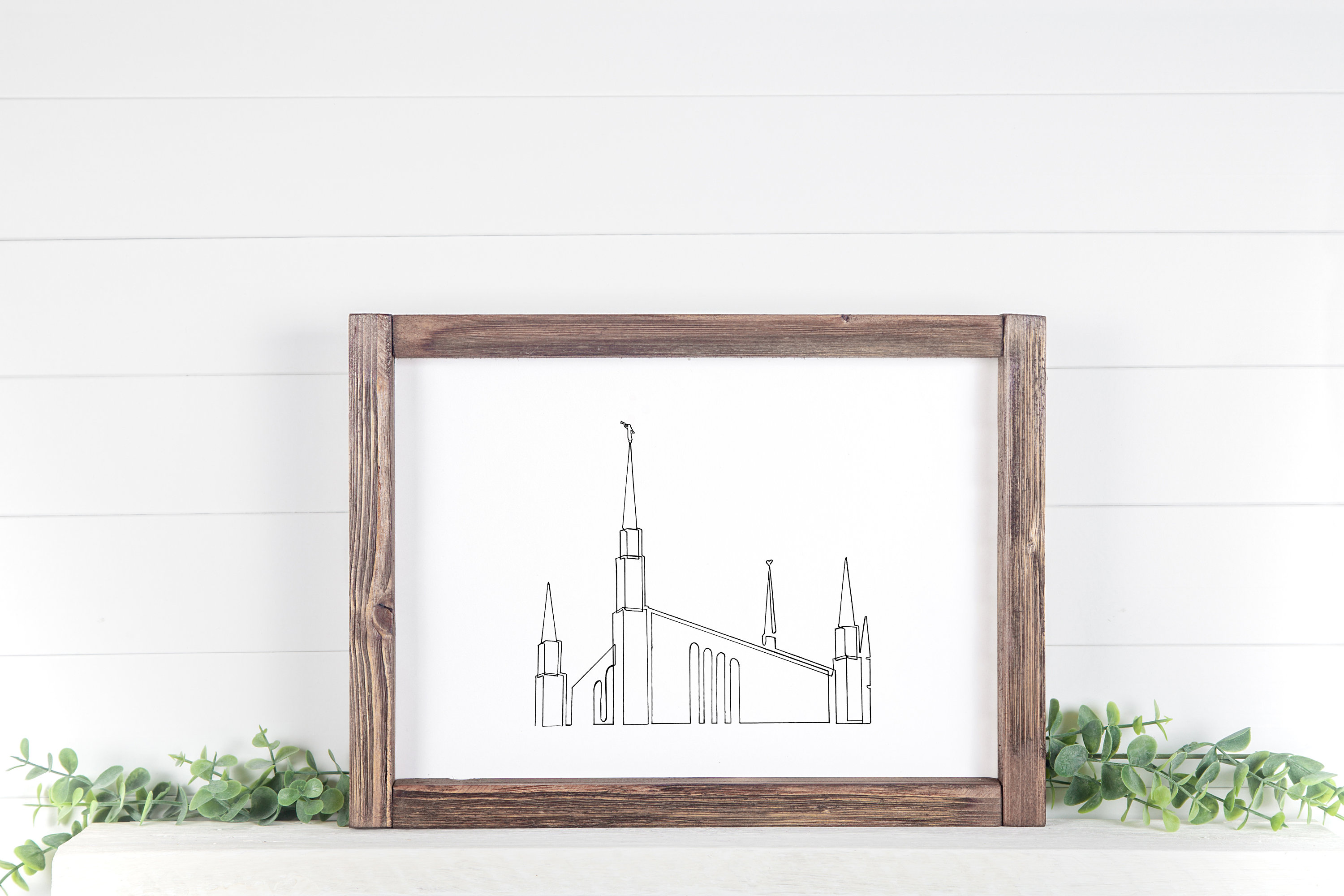 Boise Temple, LDS, Line Drawing, Missionary Gift, Wedding Present, 4x6 ...