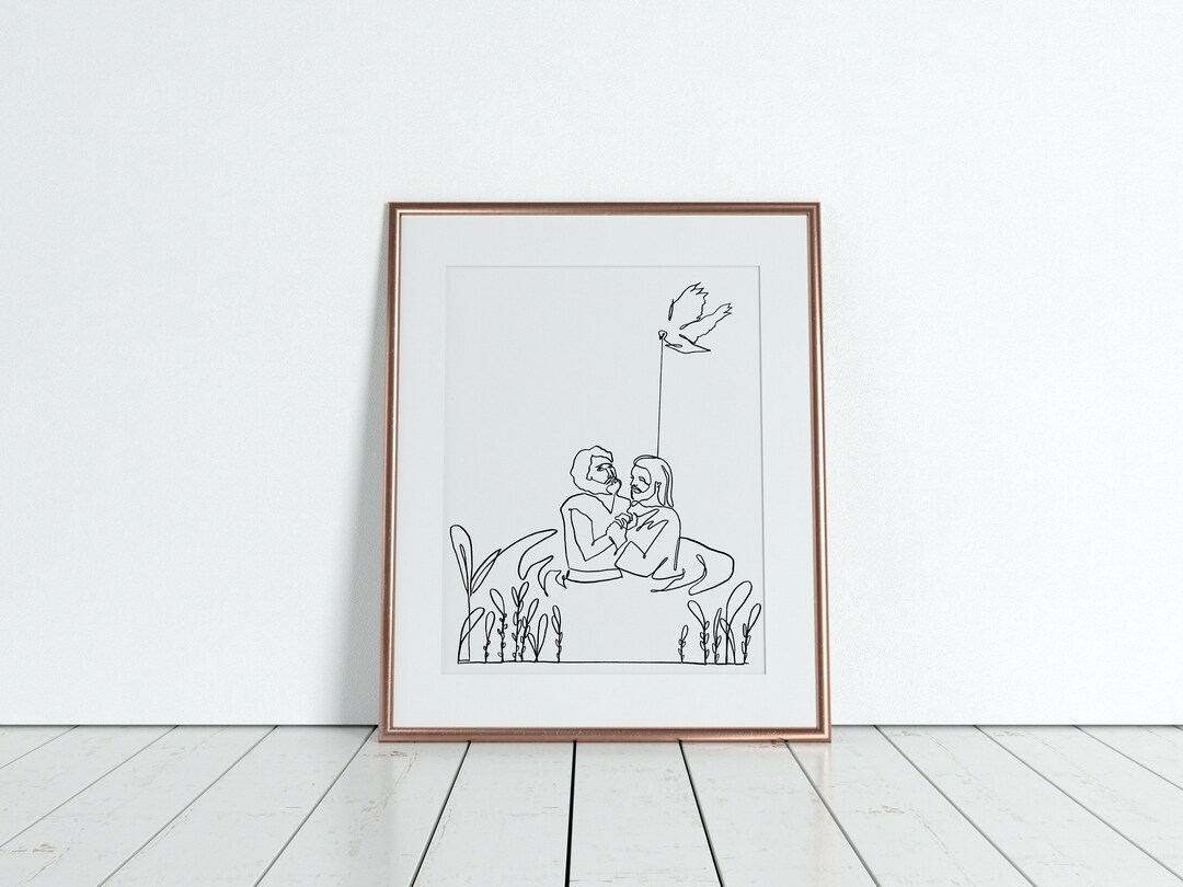 Baptism Gift, Line Drawing, Savior, Bible Art, Jesus Christ, Gospel Art ...