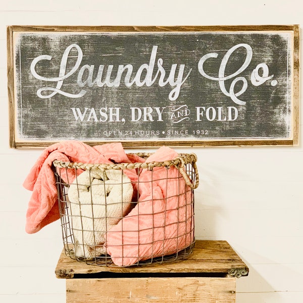Wood Laundry Sign - Etsy