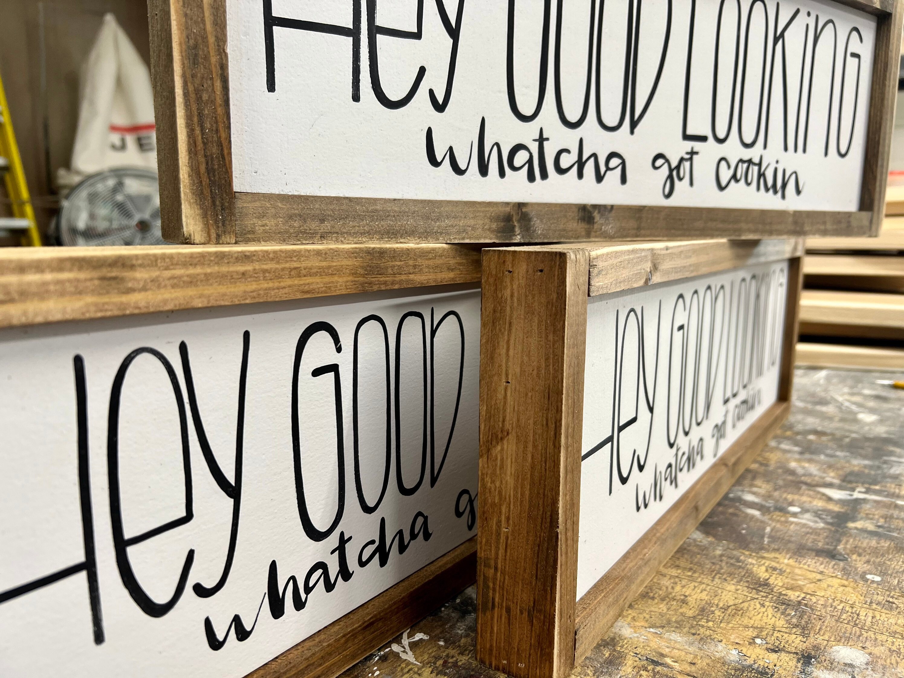Hey Good Looking Watcha Got Cookin' Wood Sign: Funny Farmhouse Kitchen ...