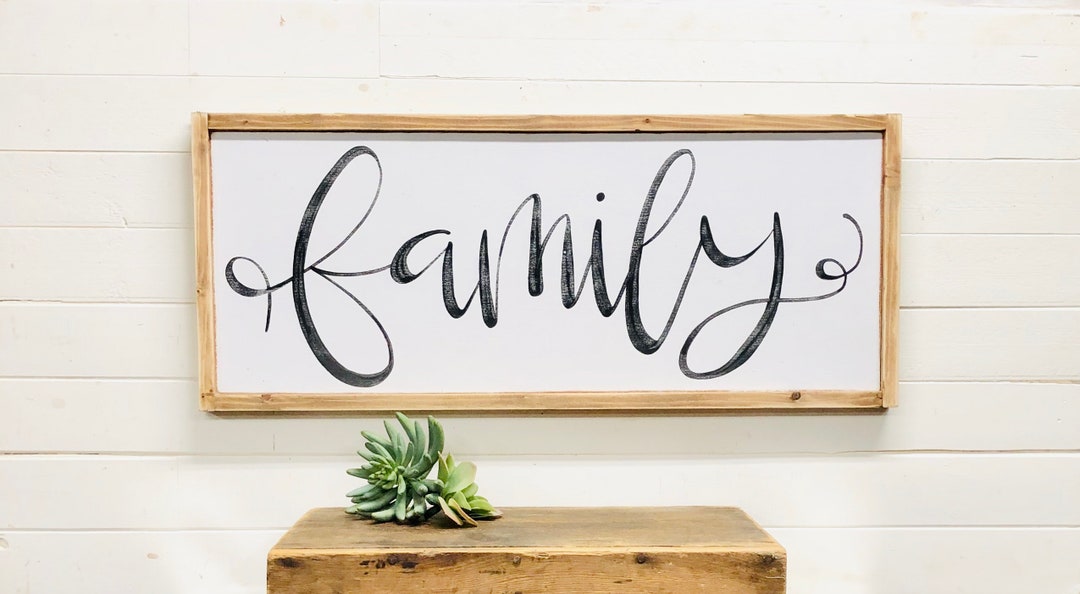Large Family Sign Custom Est Date, Family Room Wall Decor, Farmhouse ...