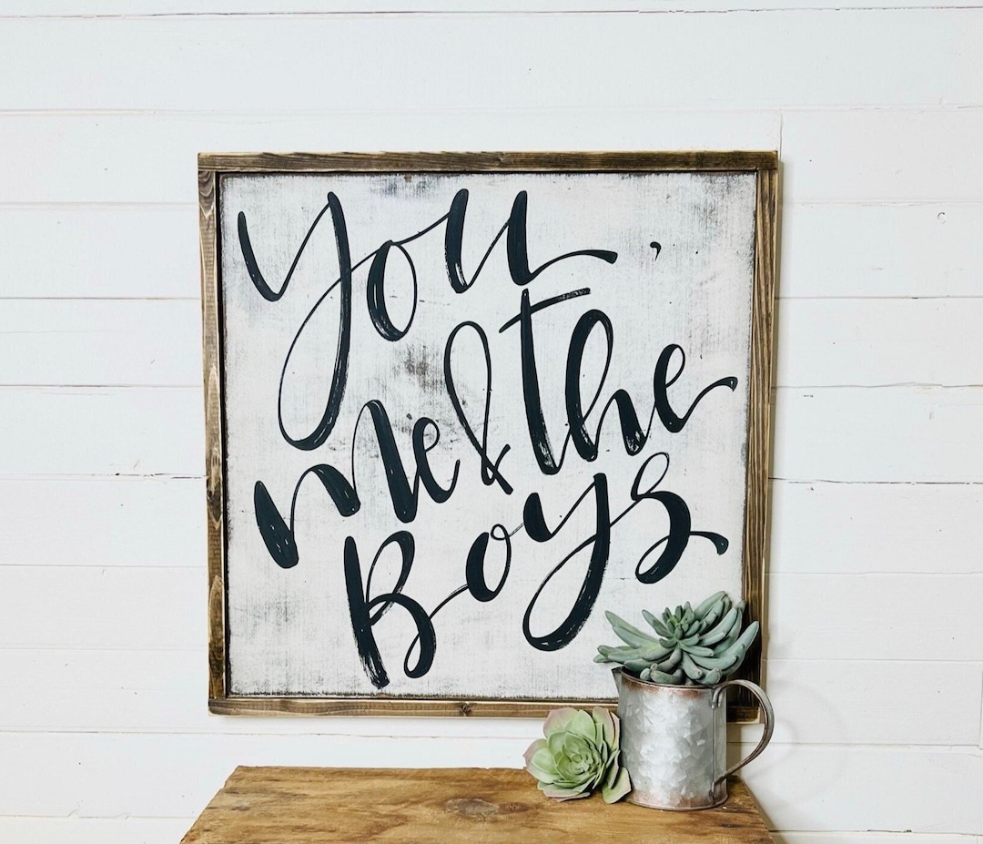 You Me and the Boys Wood Sign, Boy Mom Wall Sign, Gift for Mom of Boys ...