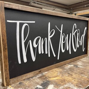 Thank You God Wood Sign Christian Wall Art, Thankful Decor ...