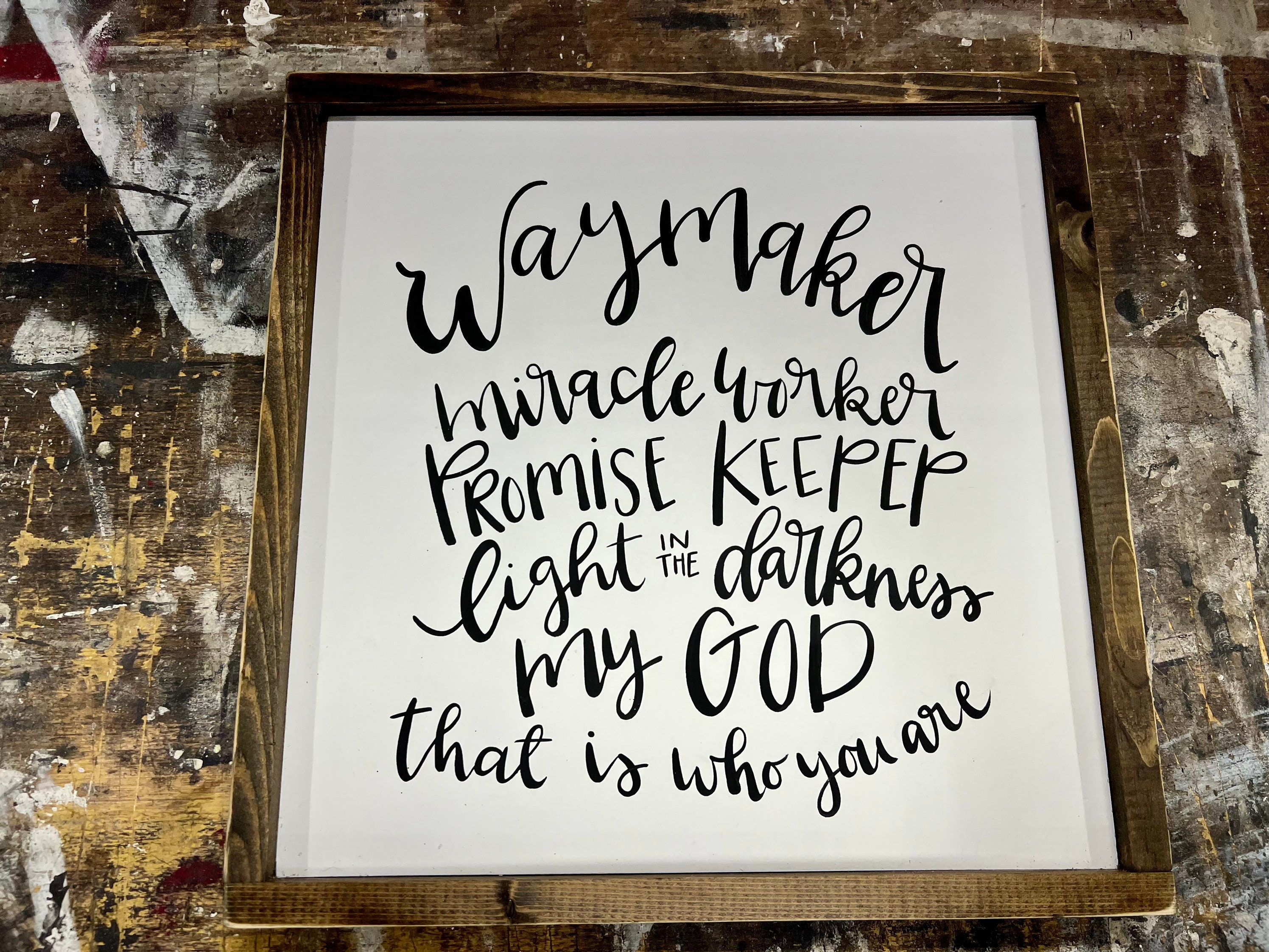 Way Maker Miricle Worker Promise Keeper Sign, Christian Gift, Rustic ...