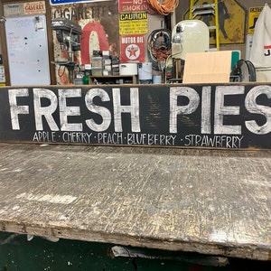 Fresh Pies Sign, Farmhouse Kitchen, Rustic and Distressed Kitchen Decor ...