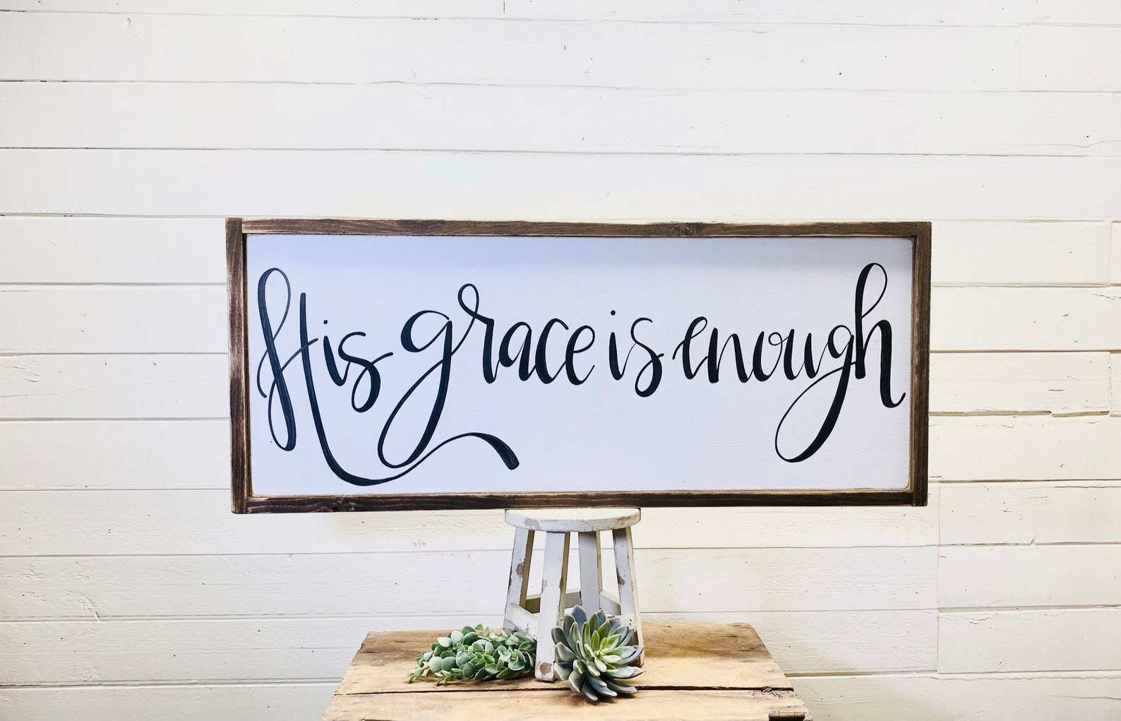 His Grace is Enough Christian Wall Decor, Christian Gift, Gods Grace ...