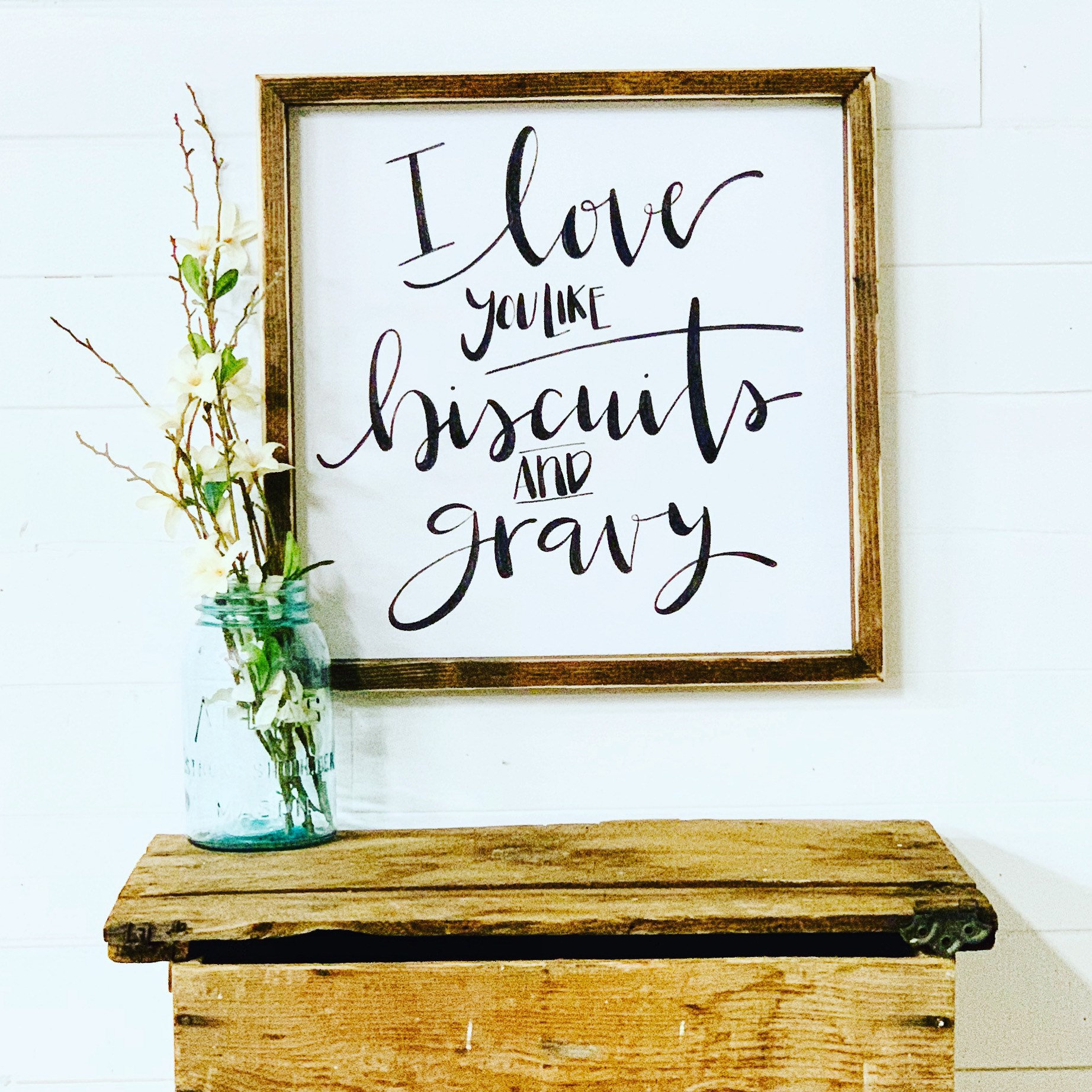 Biscuits and Gravy Quote Framed Sign, Southern Farmhouse Kitchen Decor ...