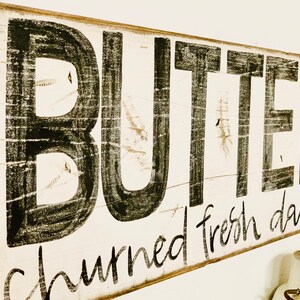 Butter Wooden Sign, Kitchen Wall Decor, Farmhouse Kitchen, Primitive ...