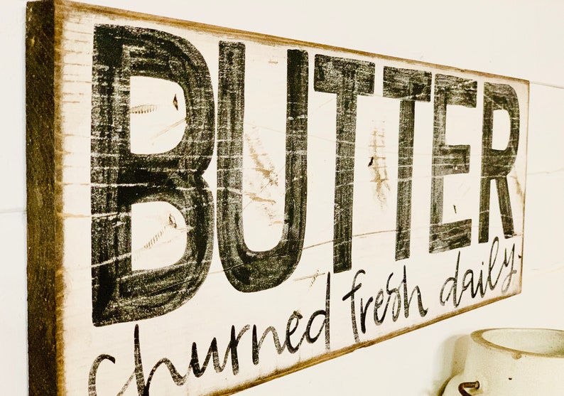 Butter Wooden Sign Kitchen Wall Decor Farmhouse Kitchen - Etsy