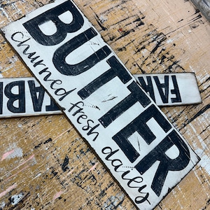 Vintage Looking Butter Sign, Kitchen Wall Decor, Rustic Farmhouse Style ...
