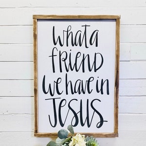 What A Friend We Have in Jesus Wood Sign: Hymn Lyrics, Christian Wall ...