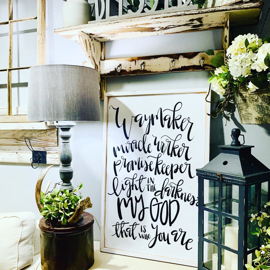 Waymaker, Wood Sign, Christian Wall Decor, Signs With Song Lyrics ...