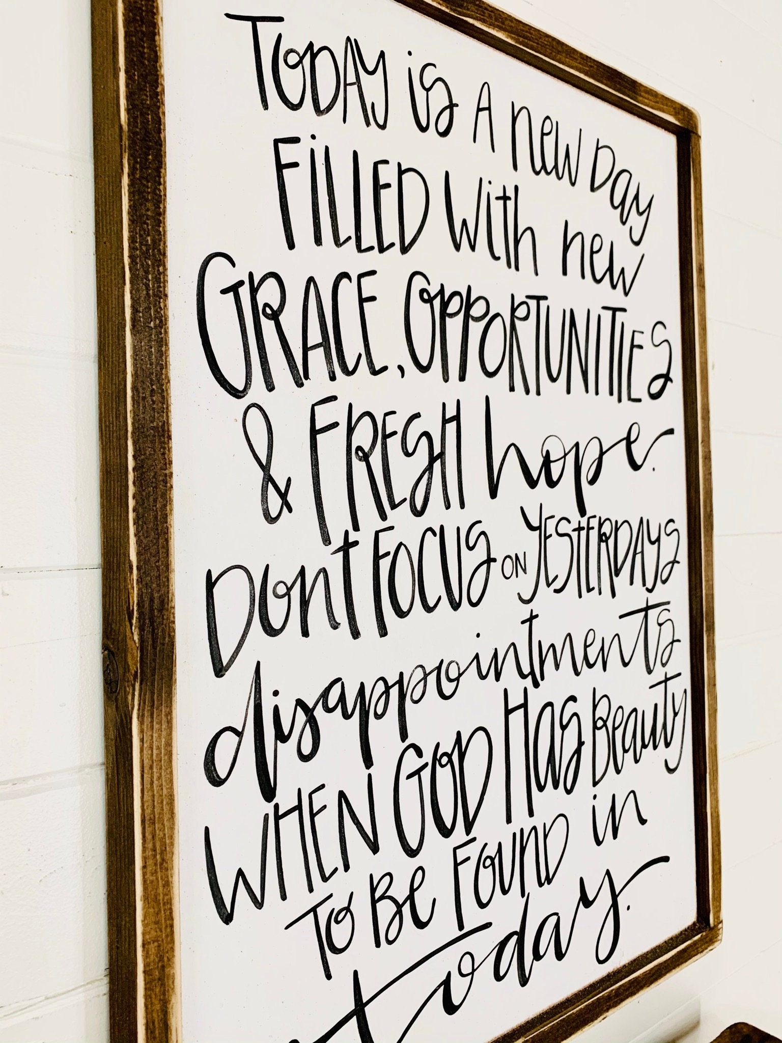 Today is A New Day Wood Sign Inspirational Wall Art | Etsy