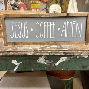 Jesus Coffee Amen Coffee Sign for Coffee Station, Christian Gift for ...