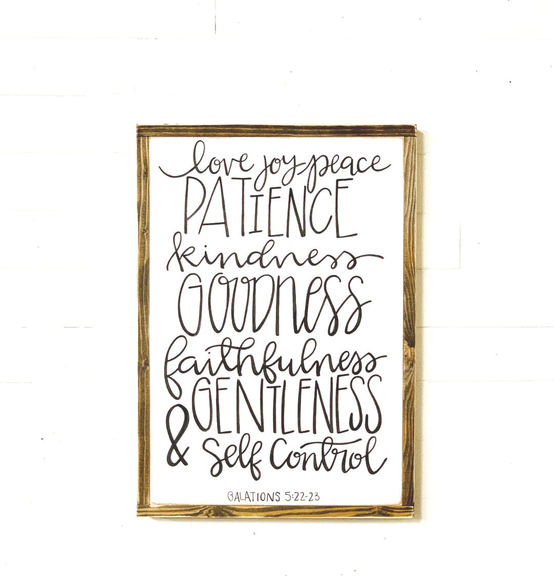 Fruit of the Spirit Bible Verse Wall Art Wood Sign, Love Joy Peace Wall ...