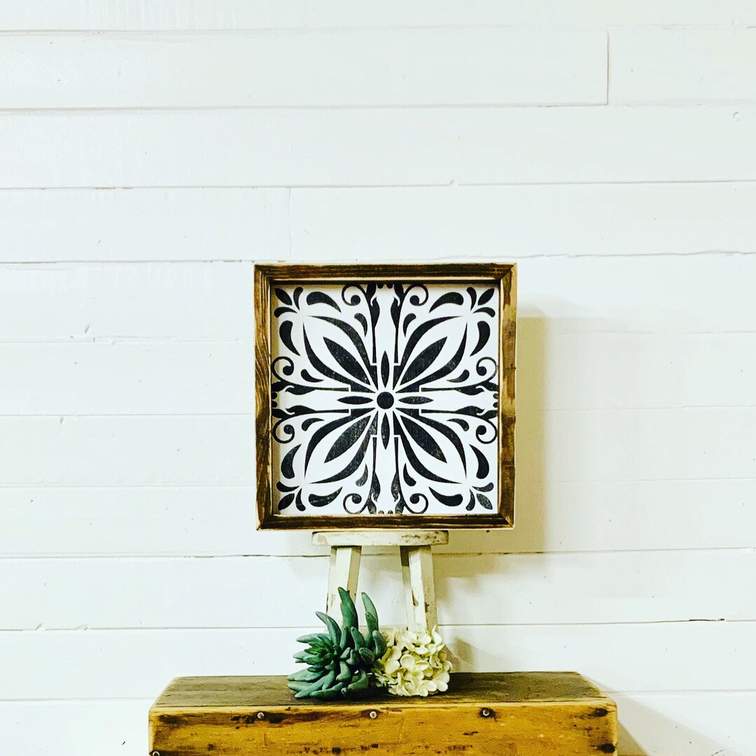 Tile Pattern, Decorative Sign, Farmhouse Sign, Wood Sign, Spanish Tile ...