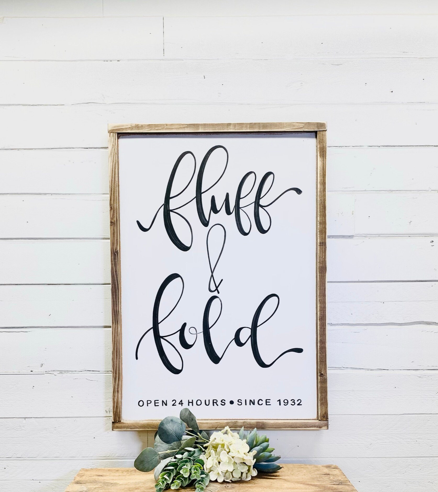 Fluff and Fold Wood Sign Laundry Room Sign Farmhouse - Etsy