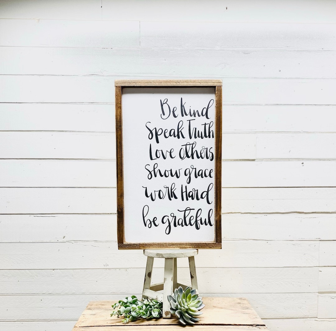 Be Kind Customizable Wood Sign, Custom Be Kind Word Art, House Rules ...
