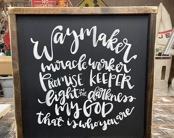 Way Maker Lyrics Sign Christian Decor Wooden Sign Jesus - Etsy