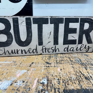 Vintage Looking Butter Sign, Kitchen Wall Decor, Rustic Farmhouse Style ...