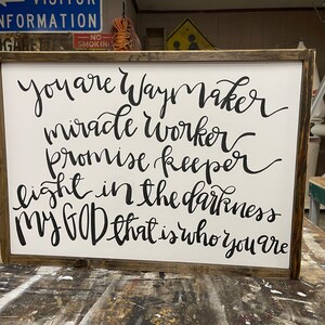 Waymaker Sign Christian Wood Sign Christian Gift Christian Song Lyrics ...