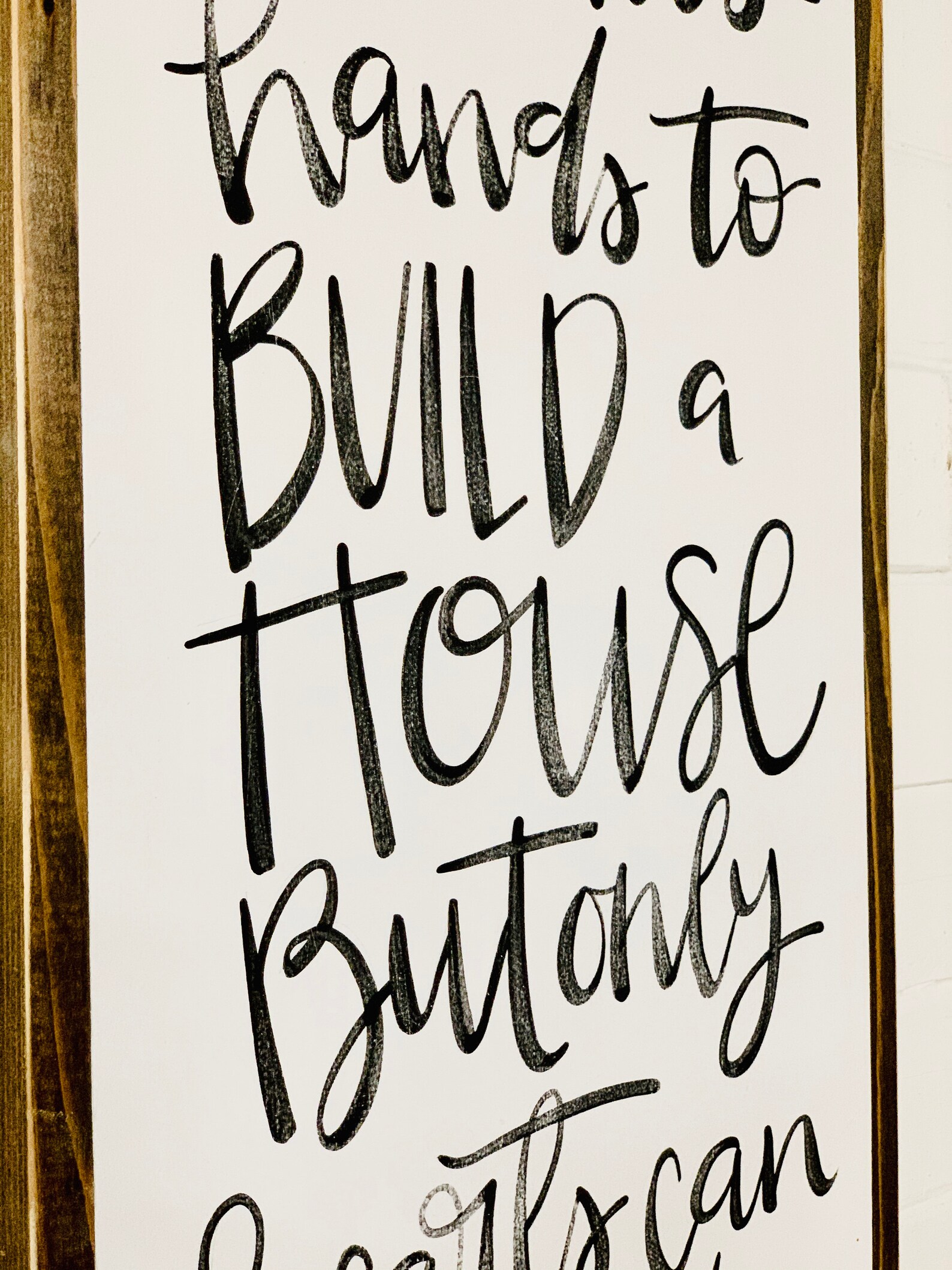 It Takes Hands to Build A House Sign Family Sign Living Room - Etsy