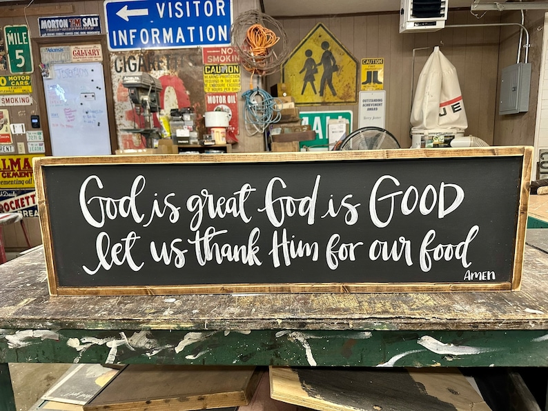 Family Meal Prayer Sign: Cursive Christian Wall Decor - Etsy