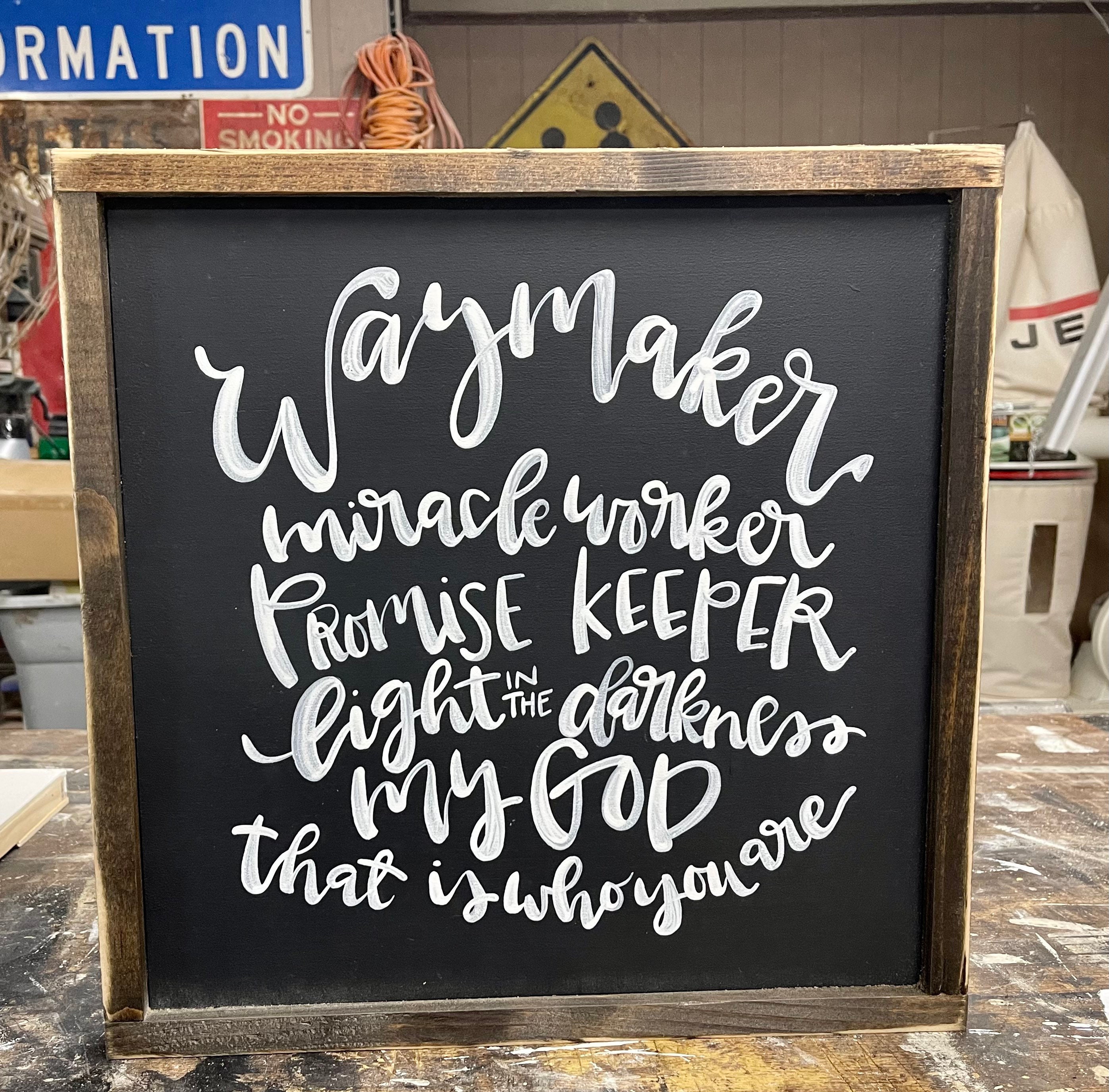 Way Maker Miricle Worker Promise Keeper Sign, Christian Gift, Rustic ...