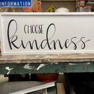 Choose Kindness Inspirational Wood Sign, Large Horizontal Framed ...