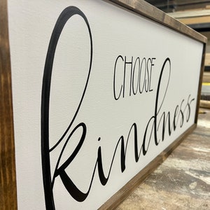 Choose Kindness Inspirational Wood Sign, Large Horizontal Framed ...