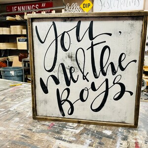 You Me and the Boys Wood Sign, Boy Mom Wall Sign, Gift for Mom of Boys ...