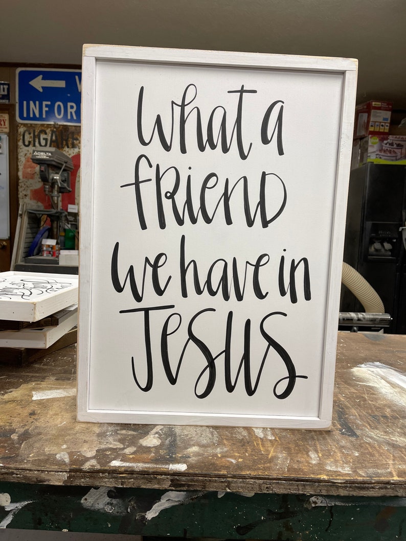 What A Friend We Have in Jesus Wood Sign: Hymn Lyrics, Christian Wall ...